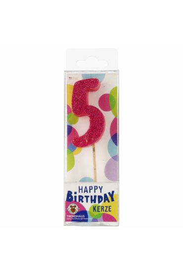 Trendhaus Świeczki urodzinowe brokatowe mini cyferki 5 w sklepie ...