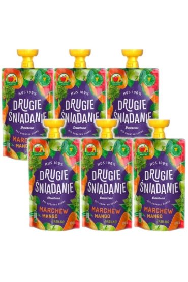 Dawtona Mus 100% Drugie śniadanie jabłko-marchew-mango Zestaw 6 x 100 g ...