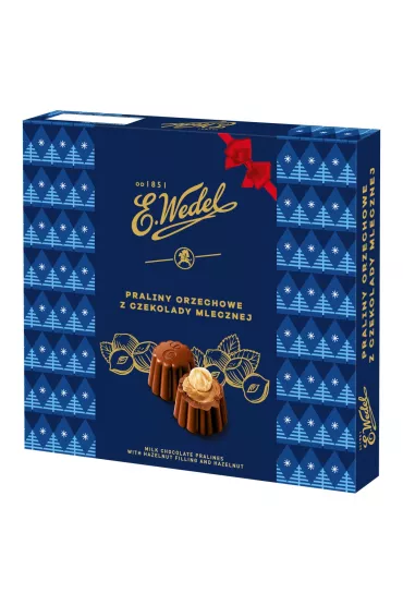 E.Wedel Praliny z czekolady mlecznej z nadzieniem orzechowym i orzechem ...