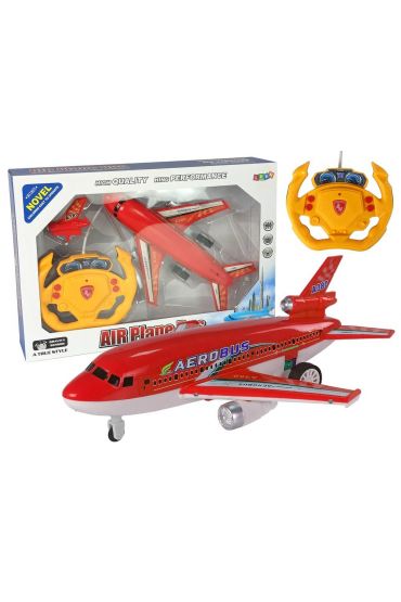 Samolot czerwony R/C 40 Mhz ze światłami Leantoys | TaniaKsiazka.pl