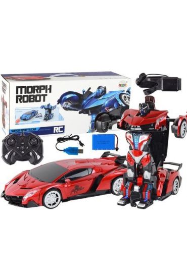 Samochód-robot transformer R/C 1:10 czerwony gesty zabawka Leantoys ...