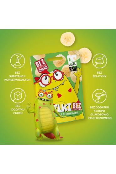 BeRAW Kids Żelki Banan z chrupkami Zestaw 4 x 35 g | TaniaKsiazka.pl
