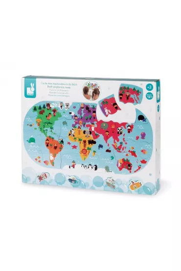 Janod Puzzle do kąpieli Mapa świata 3+ | TaniaKsiazka.pl
