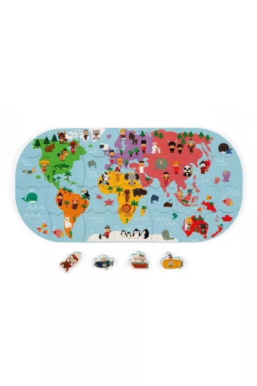 Janod Puzzle do kąpieli Mapa świata 3+ | TaniaKsiazka.pl