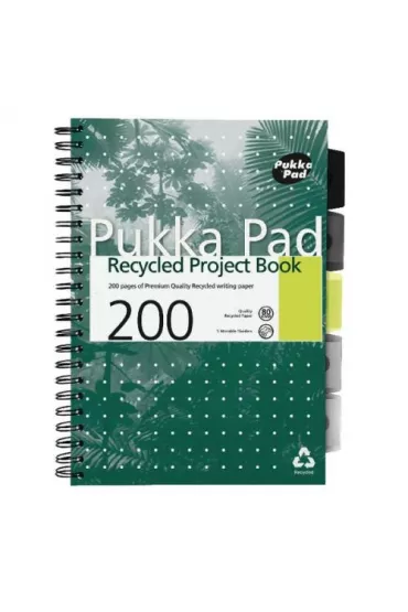 Pukka Pad Pukka Project Book z recyklingu A4 zielony linia, 80g 100 ...
