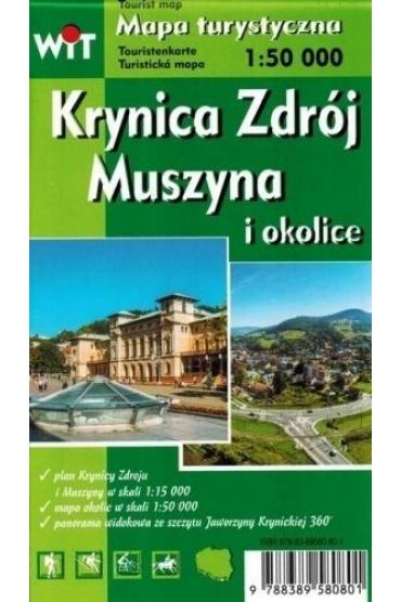 Mapa turystyczna Krynica Zdrój, Muszyna i okolice 1:50 000 książka ...