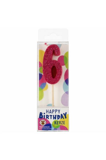 Trendhaus Świeczki urodzinowe brokatowe mini cyferki 6 w sklepie ...