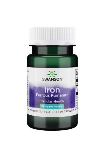Swanson Iron Ferrous Fumarate 18 mg Suplement diety 60 kaps ...