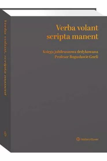 eBook Verba volant, scripta manent. Księga jubileuszowa dedykowana Profesor Bogusławie Gneli pdf ...