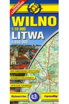 Wilno mapa samochodowo turystyczna 1:10 000 Litwa 1:650 000 książka ...