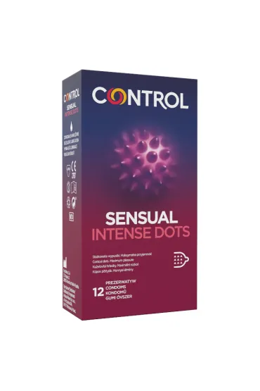 Control Sensual Intense Dots prezerwatywy z wypustakami o stożkowatym ...