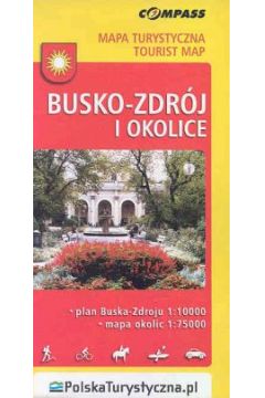Mapa Busko-Zdrój. Plan miasta 1:10 000 i Mapa okolic 1:75 000 ...